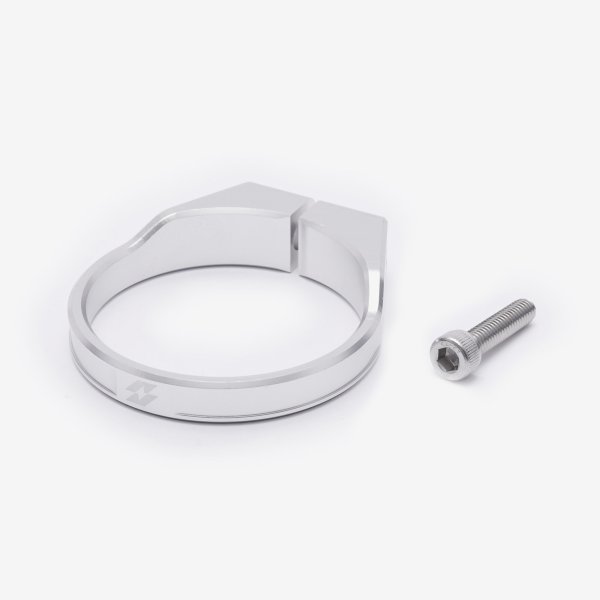Full-E Charged Steering Tube Riser Reinforcing Clamp Silver - MotoEbikes